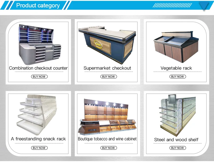 Retail Supermarket Checkout Counter Wooden Cashier Counter Design Snack ...