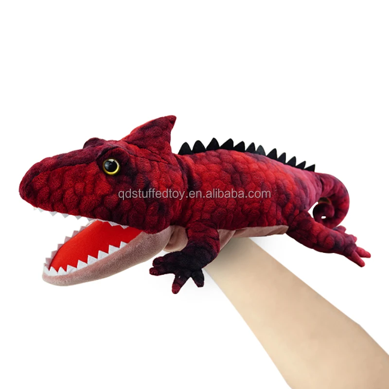 Custom Soft Educational Hand Puppet Stuffed Animal Realistic Lizard ...