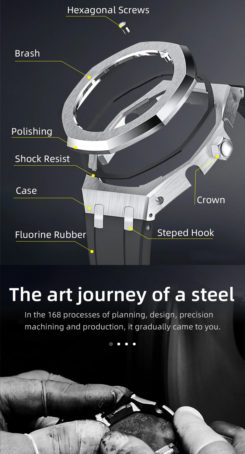 5th Generation Without Screws For Casioak Ga2100 Stainless Steel Mod ...