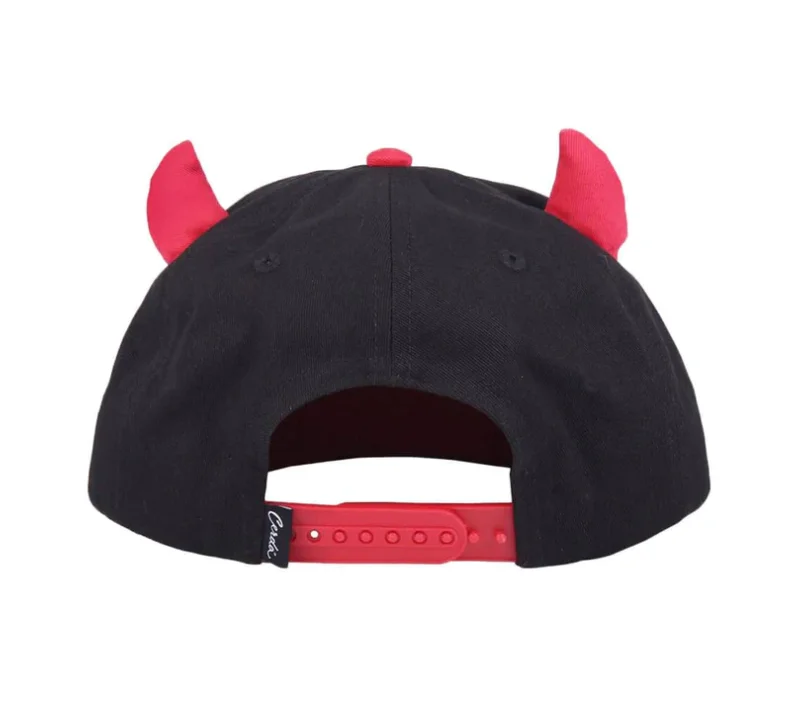 Custom Embroidery 5 Panel Devil Horn Snapback Hat - Unisex ...