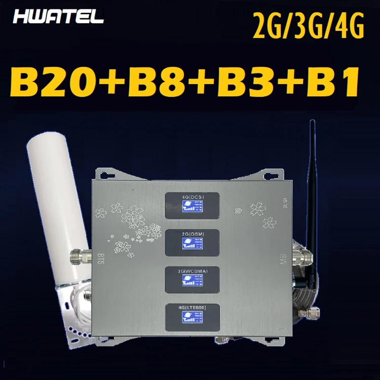 B20 Lte800 900 1800 2100mhz Cell Phone Booster Four Band Mobile Signal Amplifier 2g 3g 4g ...