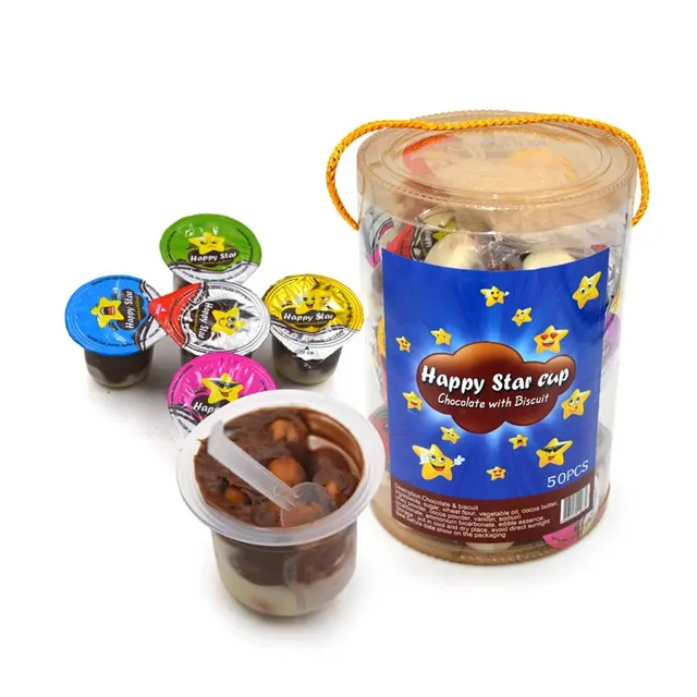 Wholesale Custom Sweet Star Cup Chocolate Jam Biscuit