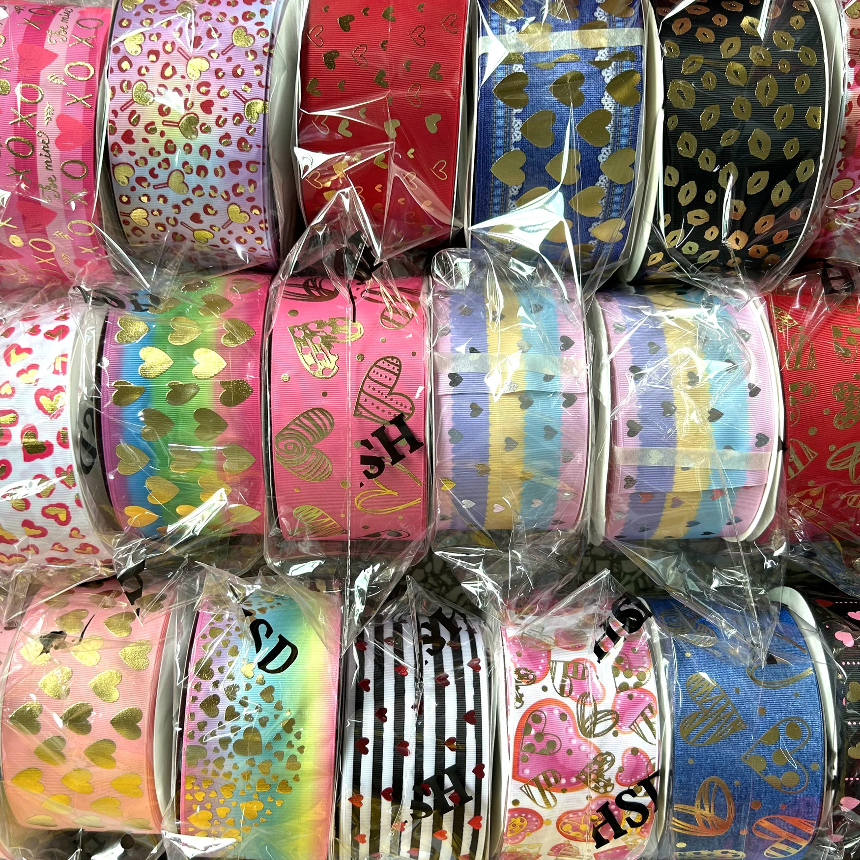 Hsdribbon 3 Inch 75mm Valentine's Day Series Hologram Ribbon Printed On ...