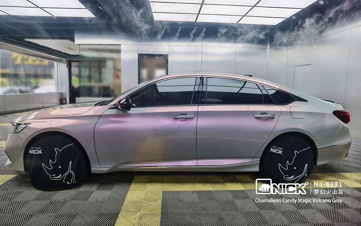 Nick 1.52*18m/5x60ft Chameleon Candy Volcano Gray Wrap Vinyl Film Vinyl ...