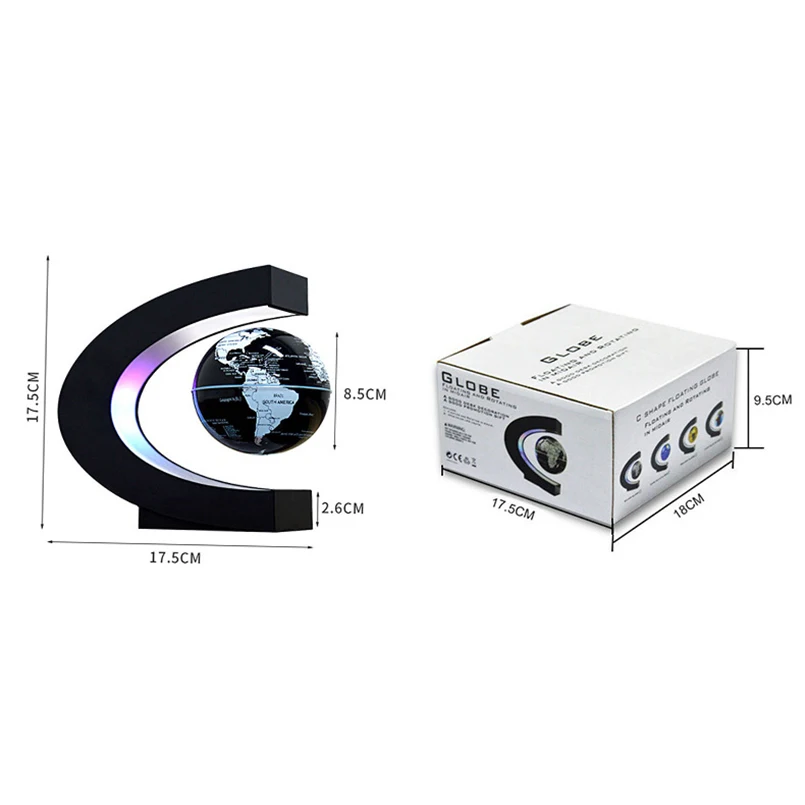 Sy871 Magnetic Rotating Globe Novelty C Shape Moon Magnetic Floating ...