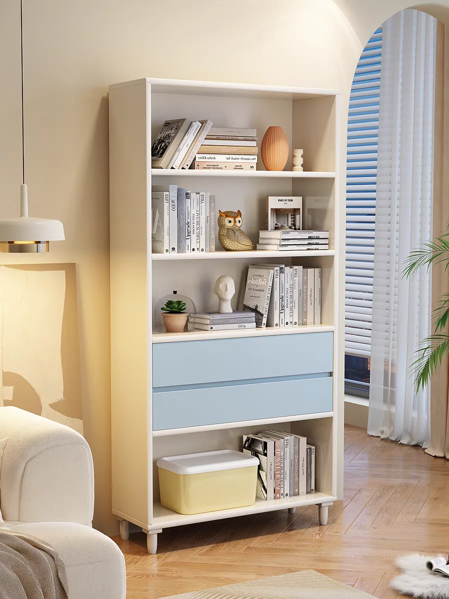 Scandinavian Solid Wood Floor-to-ceiling Bookcase Display Cabinet ...