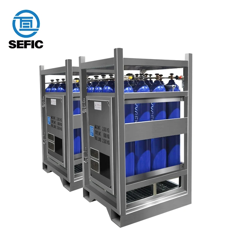 16 Units DNV Offshore Gas Cylinder Rack - Zinc Plated Industrial Gas ...