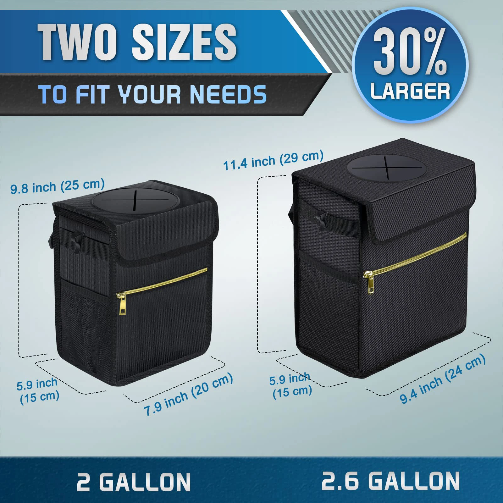 Factory Custom Logo Waterproof Auto Garbage Bag Car Trash Can With Lid ...