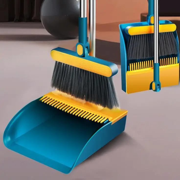 Foldable Broom Dustpan Set Household Set Soft Bristle Broom Non-stick ...