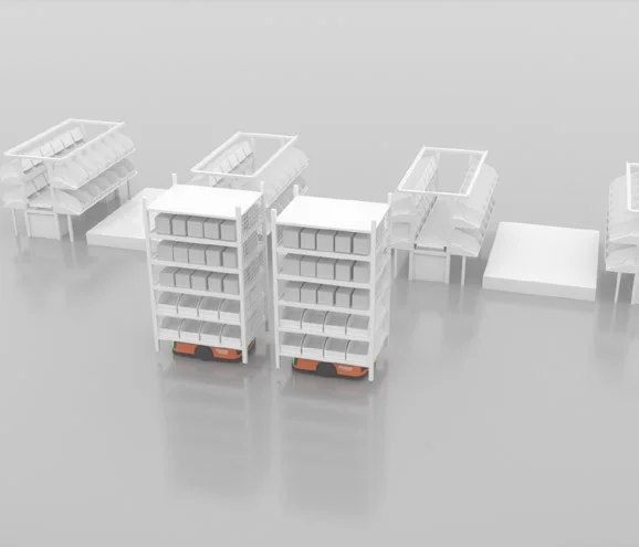 Mobile AMR&Agv Logistics Racks with Shelf to Person Automated Picking ...
