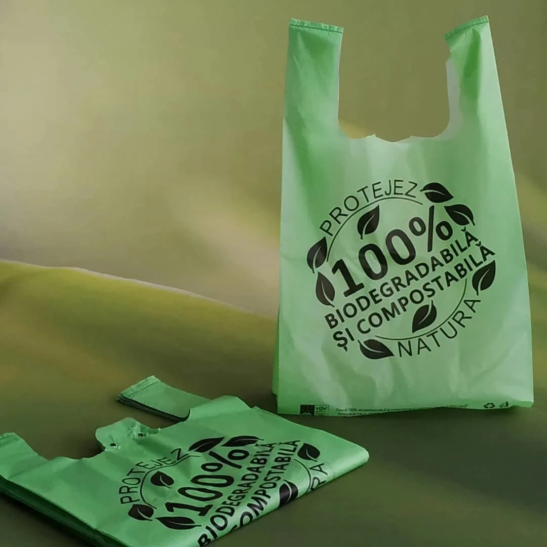 Home Composting Corn Starch Compostable Grocery Bags Frosted 100% ...