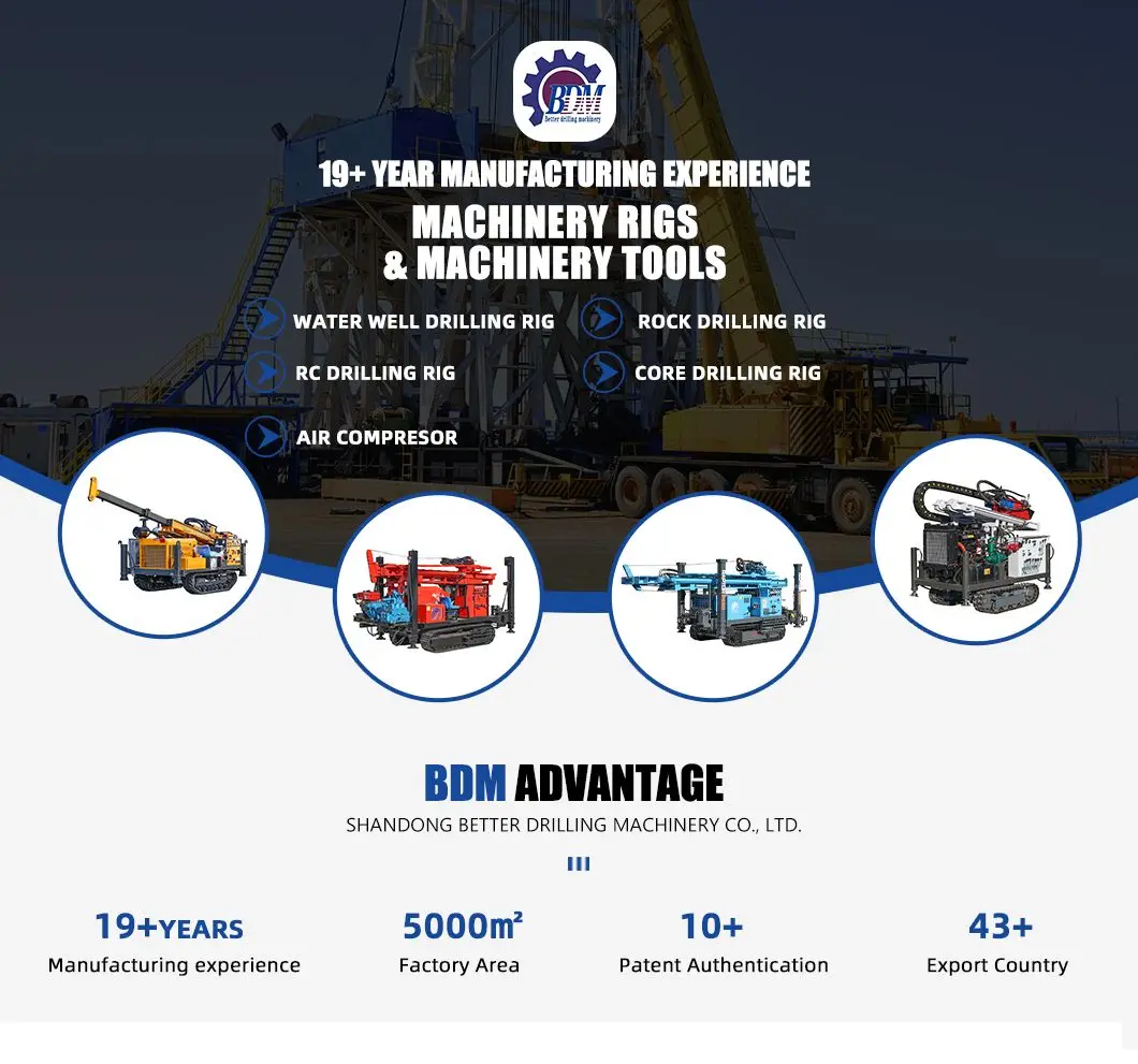 BDMCZ-260 Hydraulic Portable Track Mounted Rotary Drill Rig 200m ...
