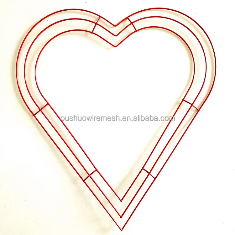 Metal Crafts Heart Shape Metal Wire Wreath Frame Work Wreath Ring For ...