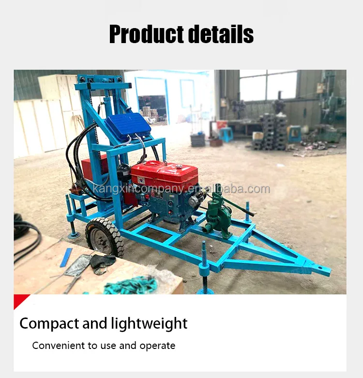 Small Trailer Mounted Borehole Water Well Drilling Rig Prices Diesel ...