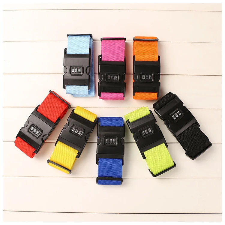 Customize Logo Adjustable Airport Suitcase Cross Strap Woven Travel Tsa ...