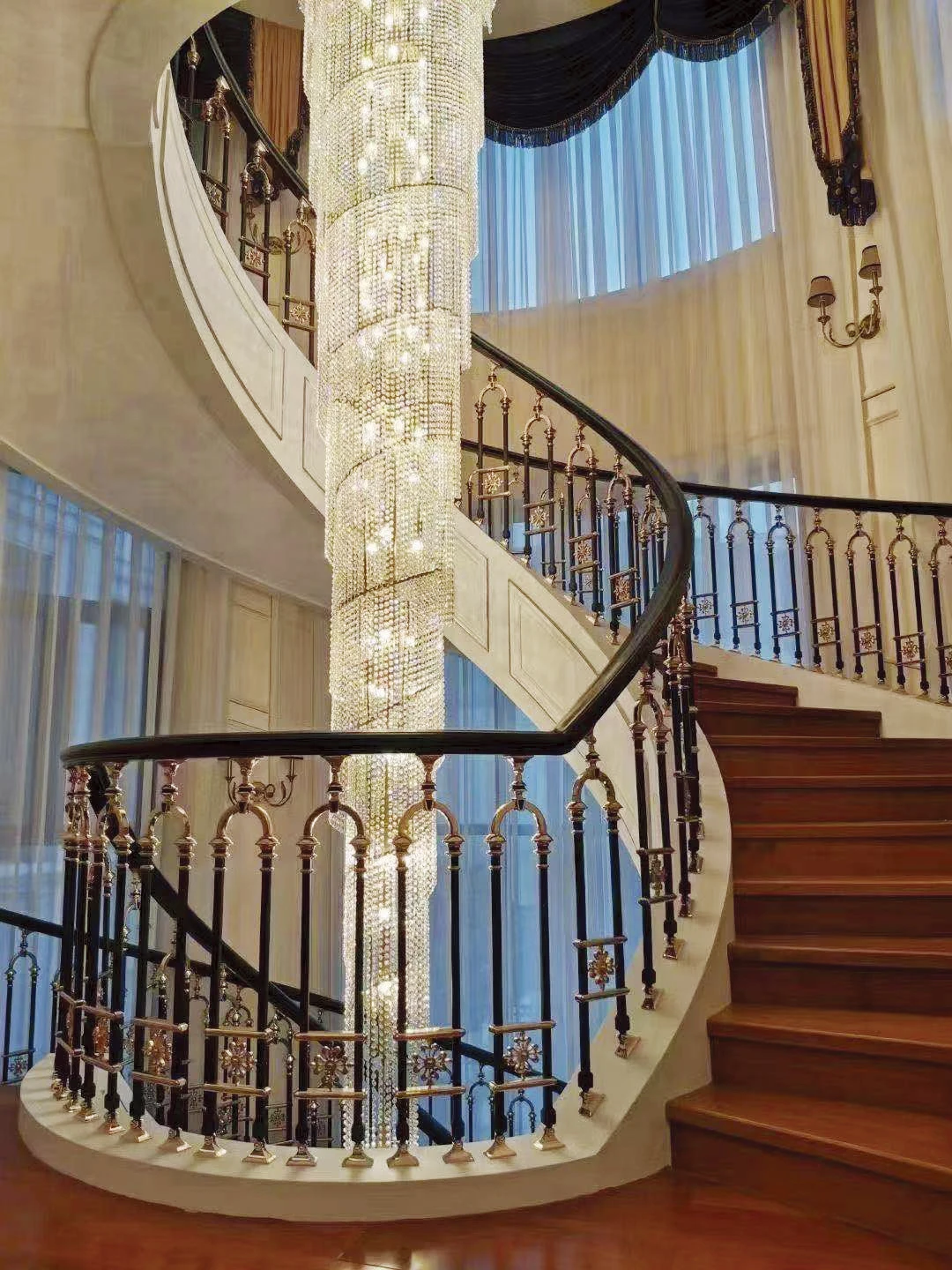 TAKA Interior Duplex House Stair Railing - Luxury Gold Handrail