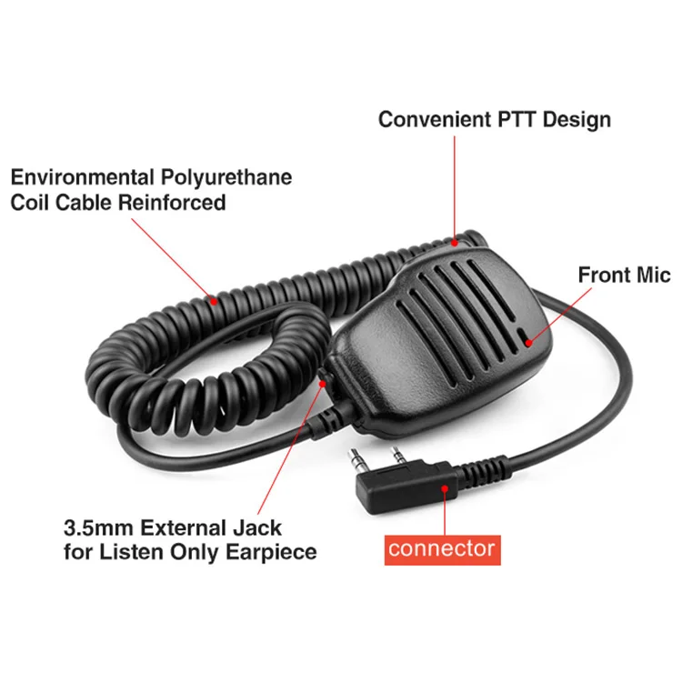 For Icom Ic-v8 Ic-v80 Ic-f33 Radio Shoulder Remote Speaker Microphone ...