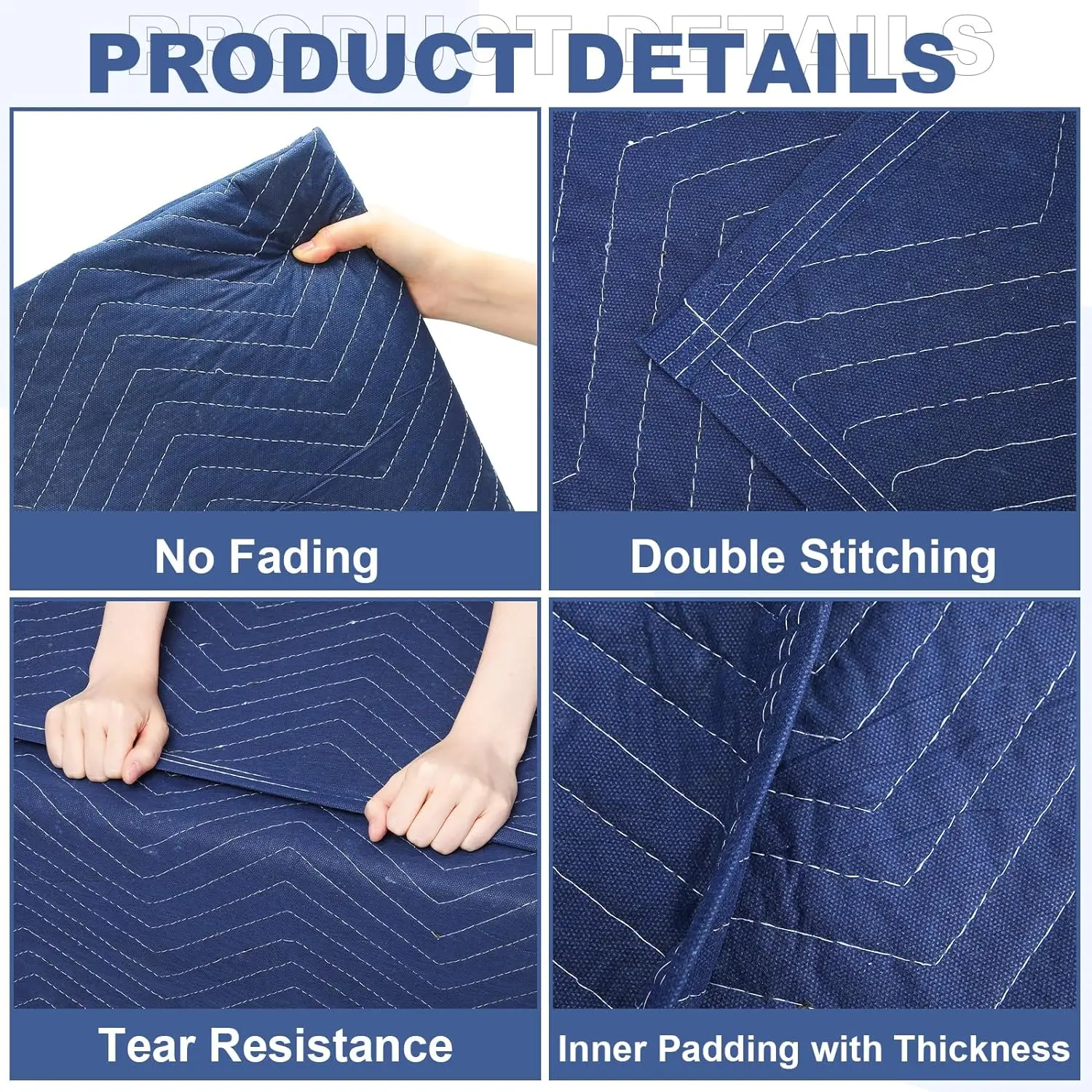 Extra Large Moving Blankets 4.4 Lb Heavy Duty Moving Pads Moving And ...