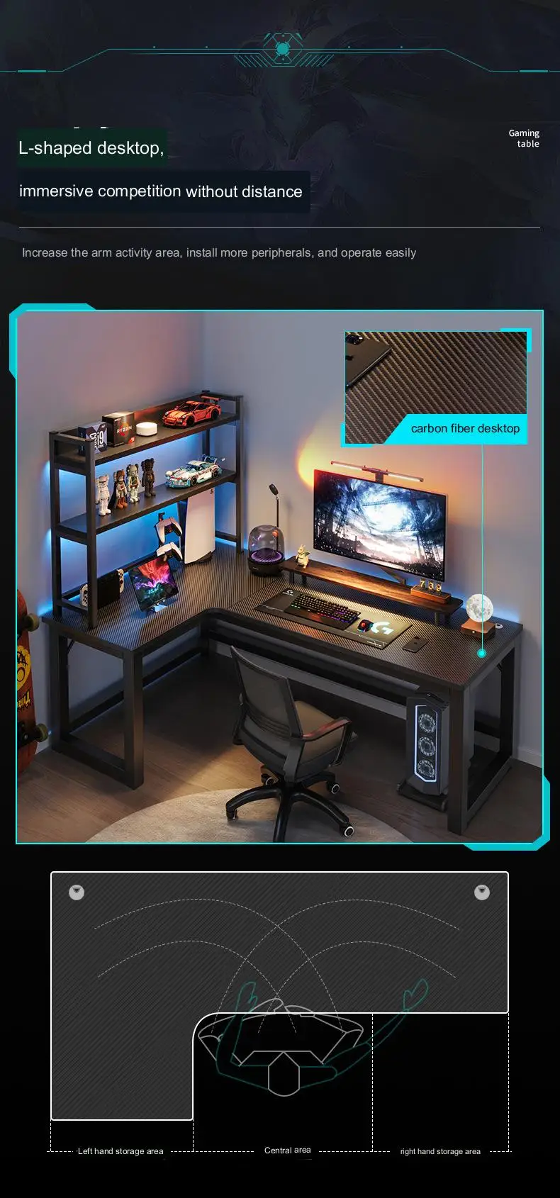 L Shaped Gaming Desk - Stylish & Functional Gaming Table