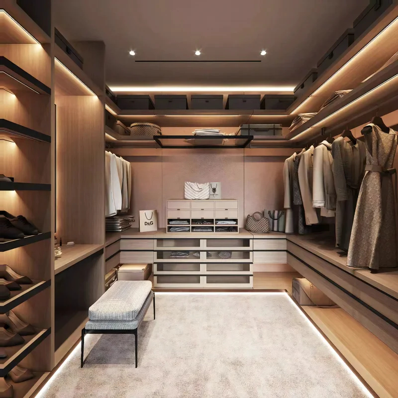 Modern Wardrobe Closets Wooden Open Wardrobe Simple Walk in Closet ...