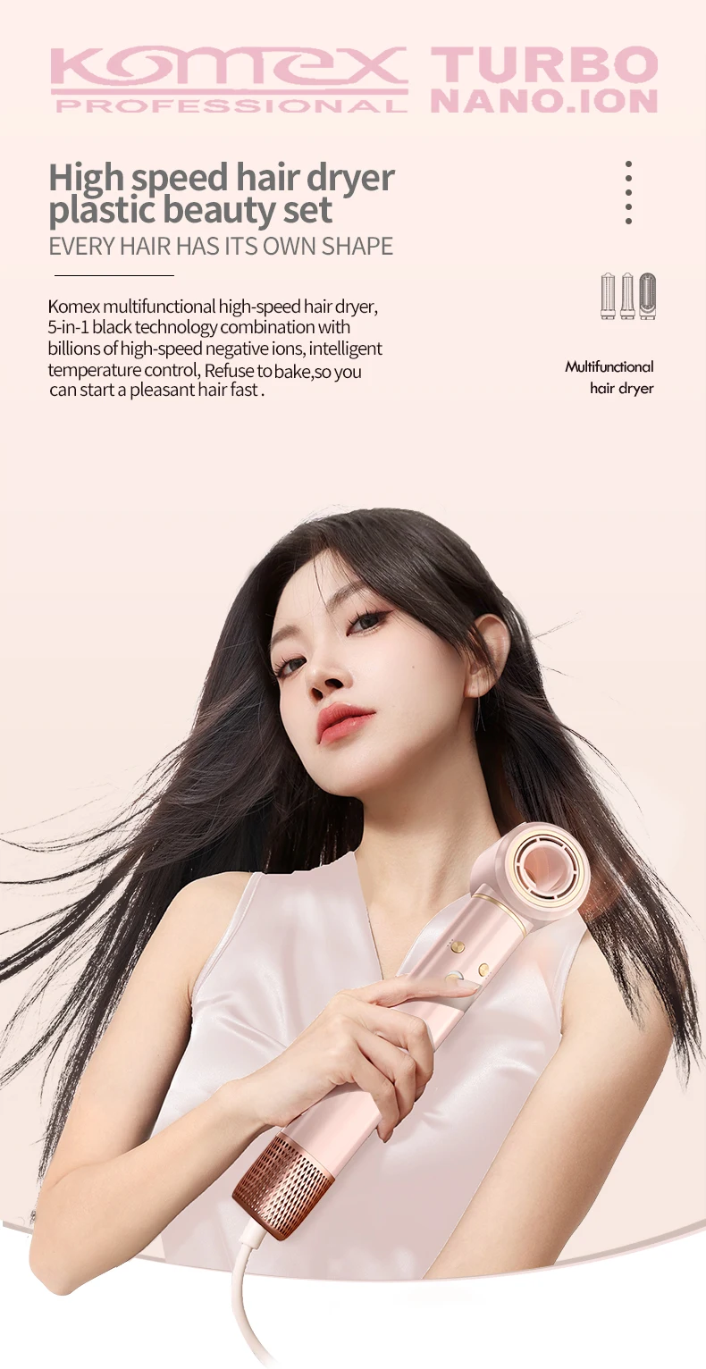Komex 110000rpm 5 In 1 Wrap Curler Styler Ionic Volumizer Blow Dryer ...