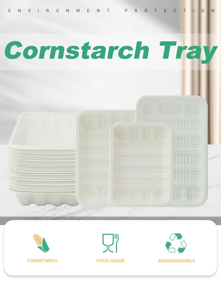 Disposable Cornstarch Tray Biodegradable Cornstarch Fruit Tray ...