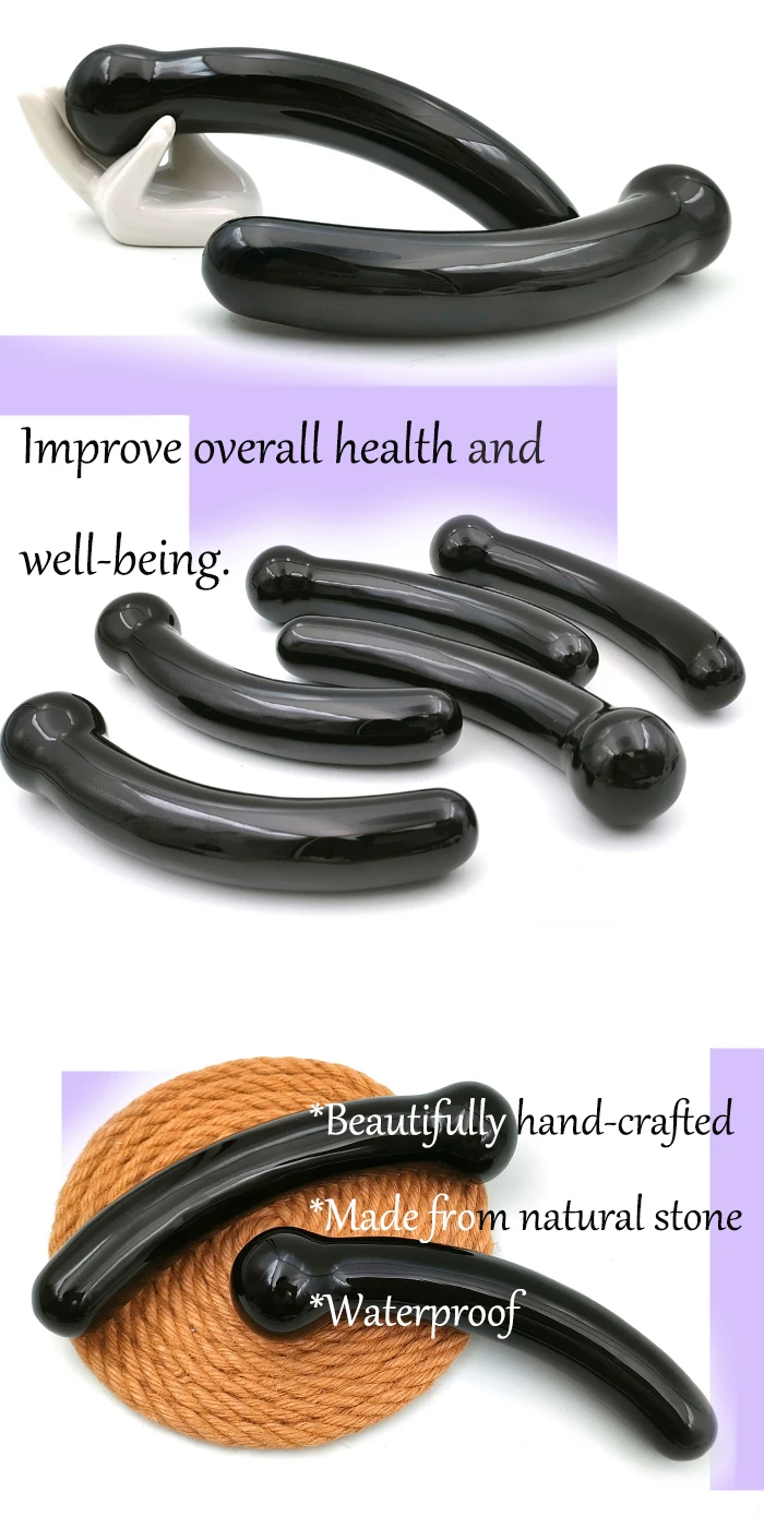 100% Natural Stone Penis Crystal Wand Black Obsidian Curved Bulb ...