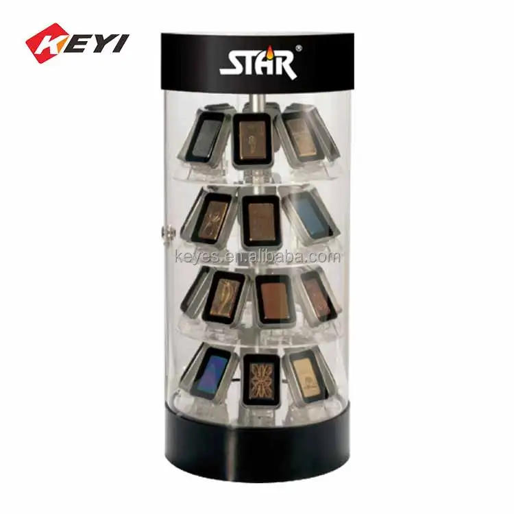 Custom Floor Stand Rotating Lockable Lighter Display Case