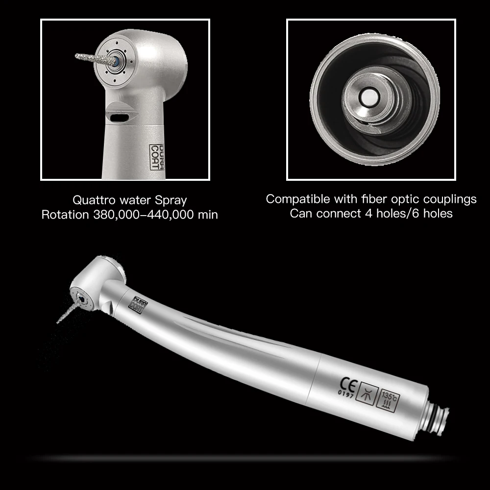 Dental Fiber Optic LED High Speed Handpiece Dentist Japan Style Quick ...