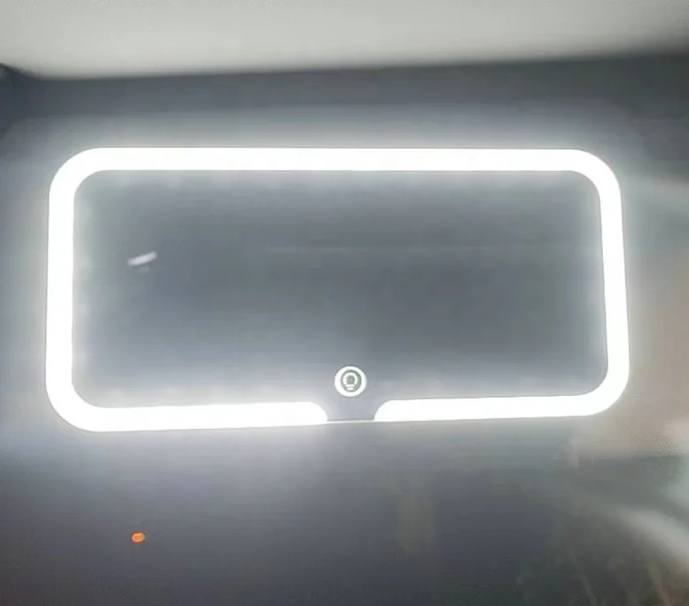 Vanity Mirror Led Light Rechargeable Car Cosmetic Mirror Touchscreen ...