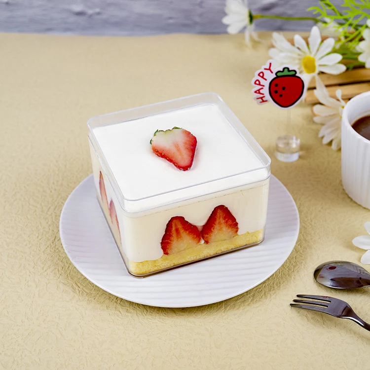 Tiramisu Dessert Storage Container - Recyclable PS Plastic