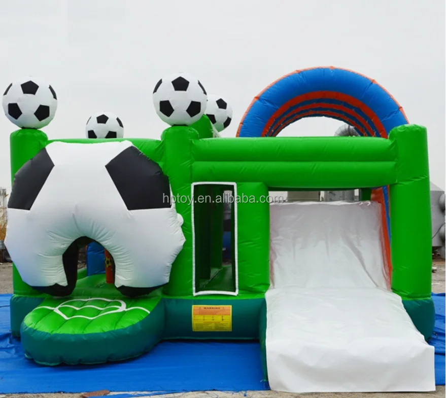 Commercial Inflatable Football Combo Bouncer with Slide Football Soccer ...