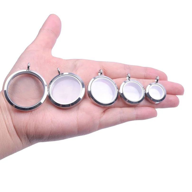 Wholesale DIY Clear Round Glass Locket Pendant Custom Charms for Necklace