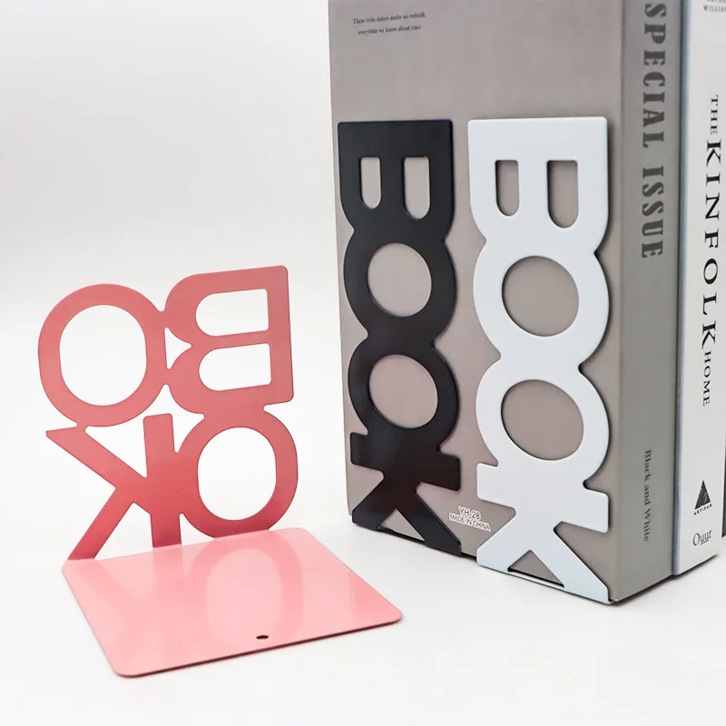 Yjl Modern L-shaped Letter Design Black Book Ends School Office Home ...