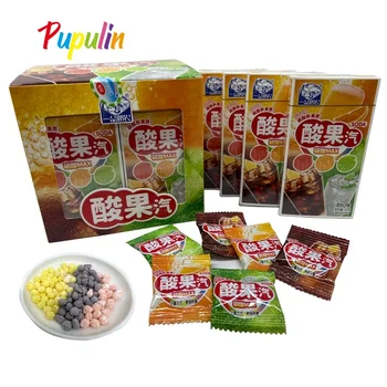 Soda Flavor Super Sour Mini Fruit Chewy Candy Chews Jelly Candy Soft ...