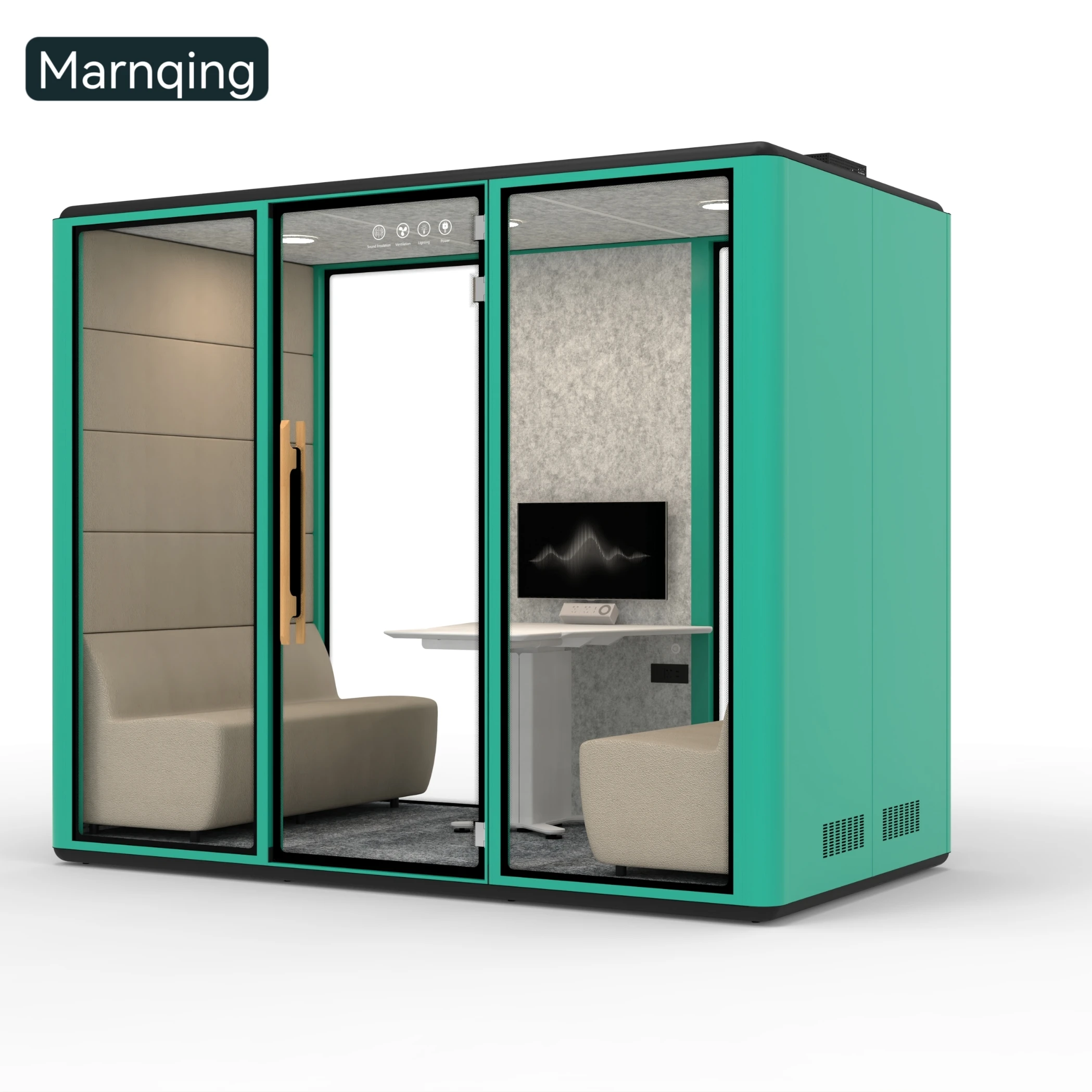 Modern Steel Frame Office Soundproof Conference Pod with Noise ...