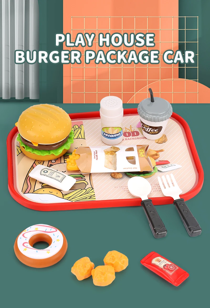 Leemook 2022 Mini Miniature Plastic Set Food Toys Role Play Fast Small ...