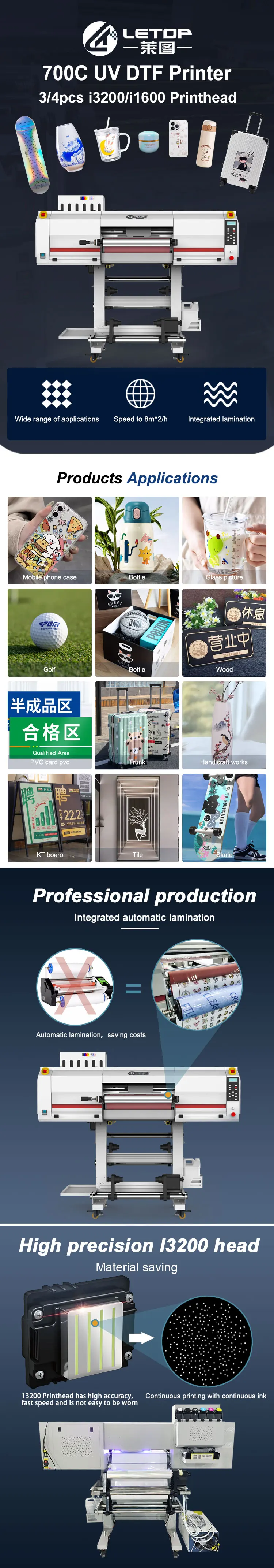 I3200 Sticker Printer Machine High-accuracy Inkjet Automatic Dtf ...