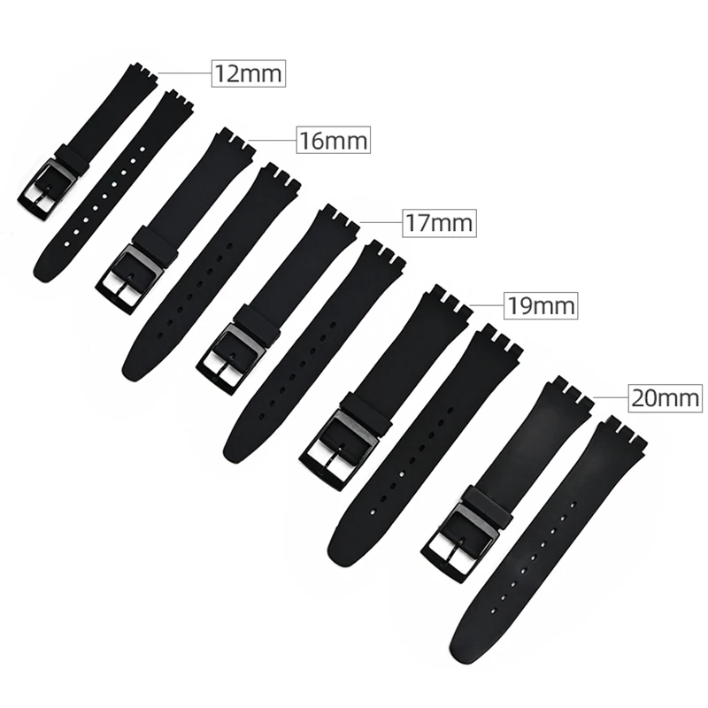 For Swatch Watch Bands Multi Color Silicone Watch Strap 12mm 16mm 17mm ...