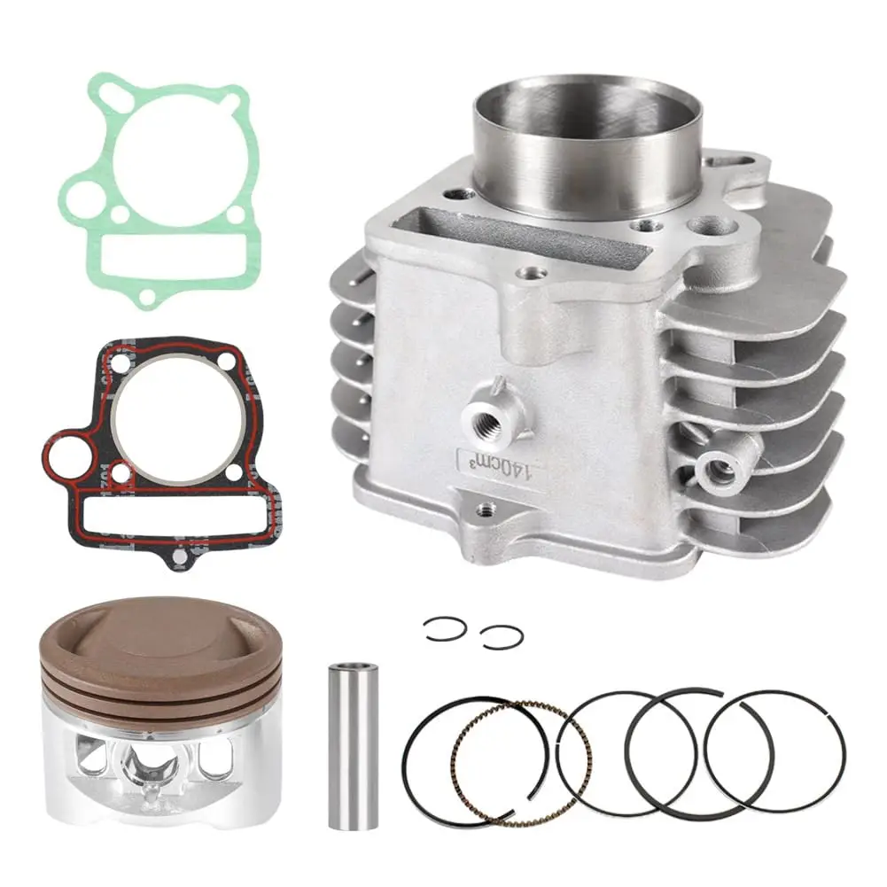 Motorcycle 56mm Cylinder Head Assembly With Piston Ring Kit Replacement ...