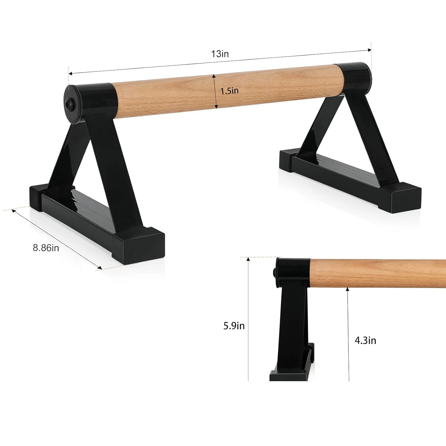 Anti-slip Handstand Bars for Calisthenics Fitness Wood Push up Bars ...
