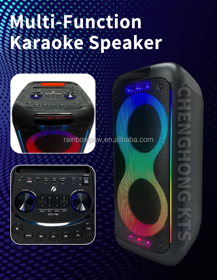 Kts-1782 Wireless Portable Speaker - Dual 8 Inch Loudness