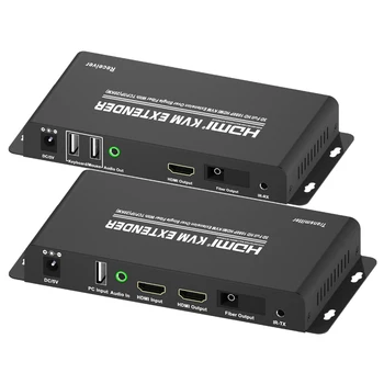 20km Hdmi Usb Kvm Extender Transmitter Receiver Over Tcp/ip Via Optical ...