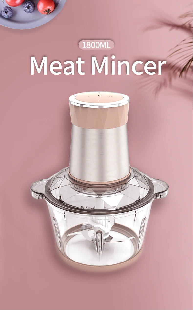 Household Kitchen Food Vegetable Mixcer Home Mini 1.8L Stainless Steel ...