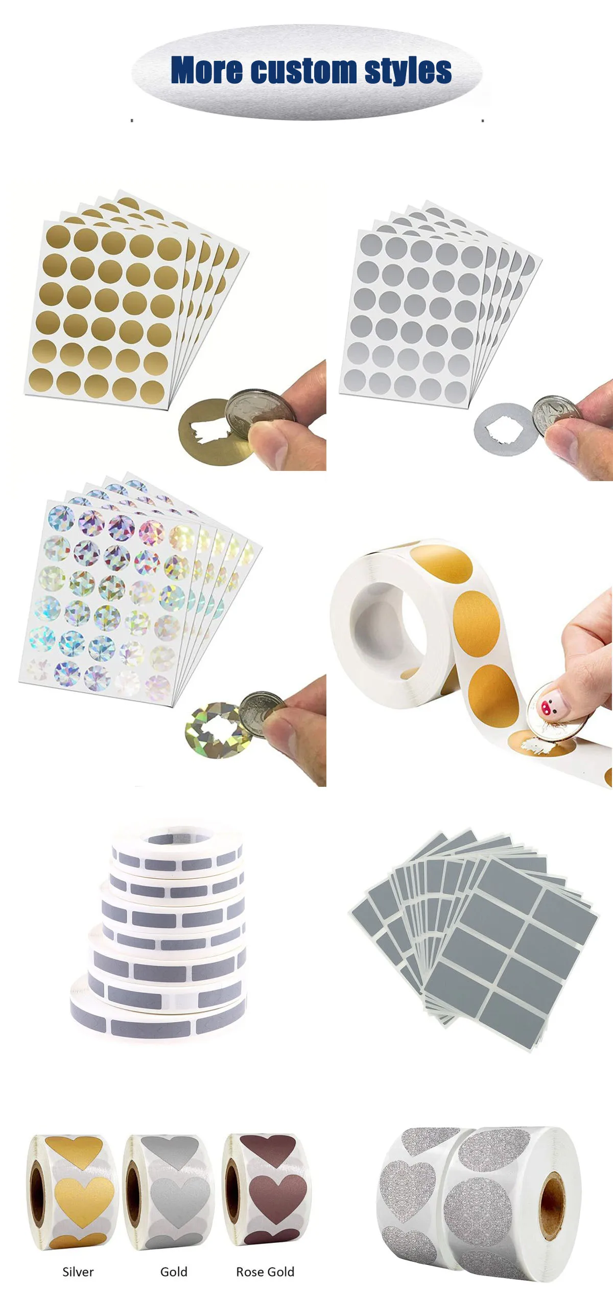 Unipack Scratch Off Sticker Round Hologram Holographic Sticker Glitter ...