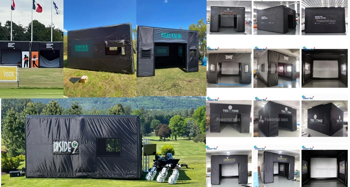 Full Swing Golf Simulator Enclosure Indoor Virtual Golf Hitting Screen ...