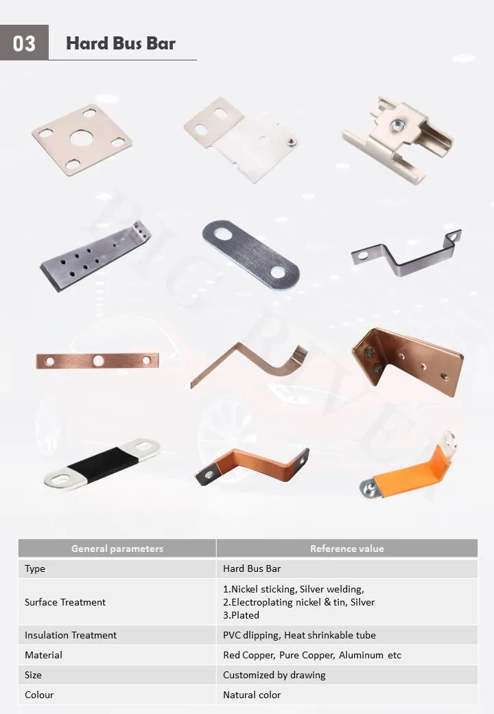 Custom Copper Busbar Series Flexible Black Orange Bus Bar Hard Busbars ...