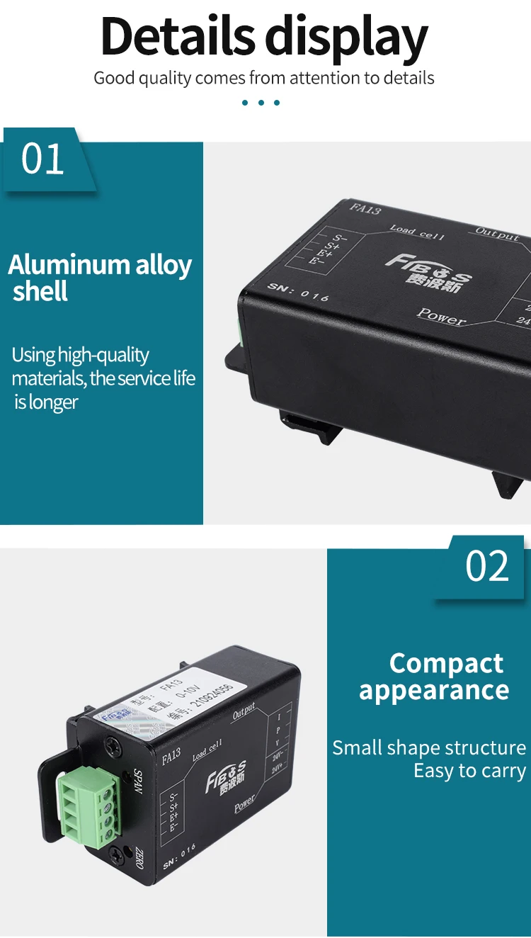 Fibos FA13 Force Sensor Amplifier 16~24V IP64 Load Cell Amplifier High ...