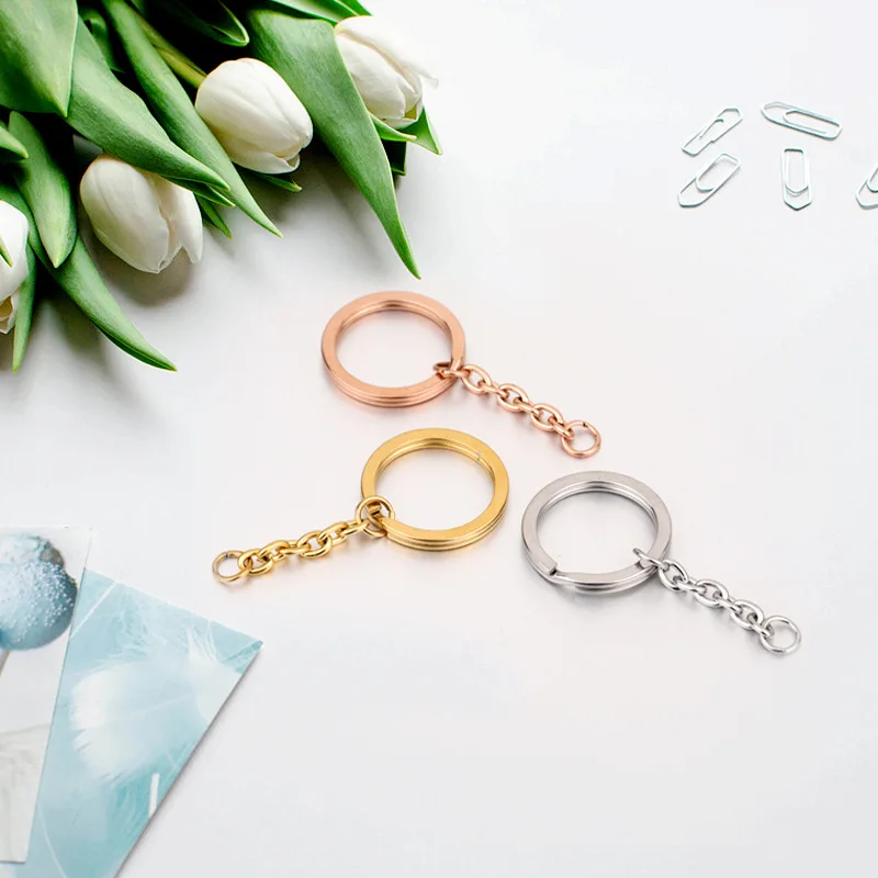 MIENTER Stainless steel keyrings diy jewelry accessories fashion 18k ...