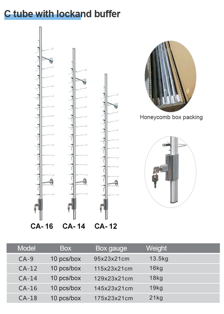 Wall-mounted Display Rack Sunglasses Frame With Lock Anti-theft Lock ...